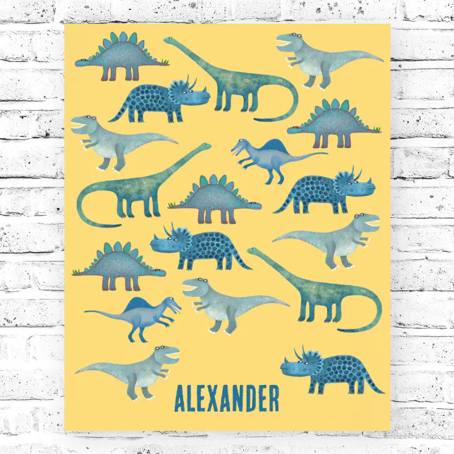 Dinosaur Yellow Personalized Poster | Zazzle