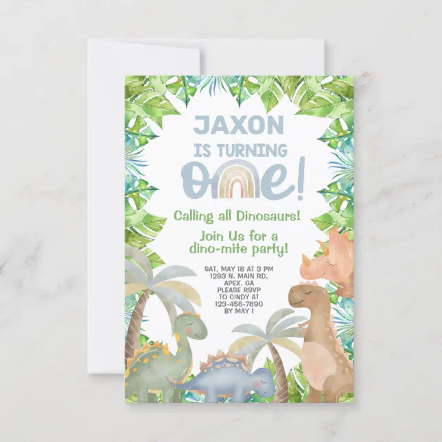 Dinosaurs boy birthday invitation, dino invite. in invitation | Zazzle