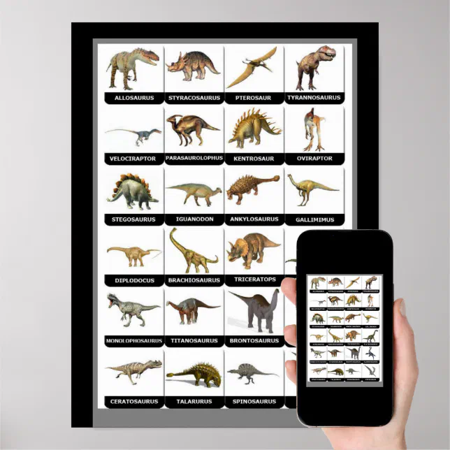 Dinosaurs Chart | Zazzle
