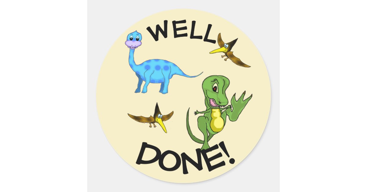Dinosaurs Classic Round Sticker | Zazzle