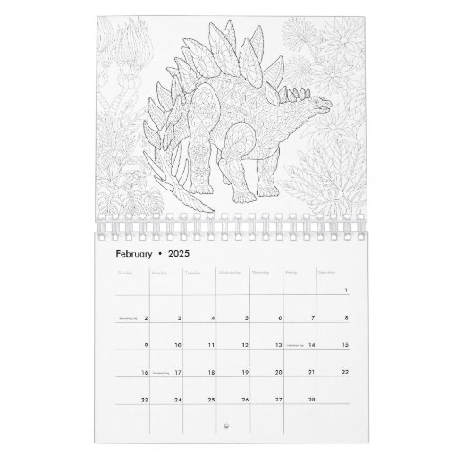 Dinosaurs Coloring Pages Calendar | Zazzle