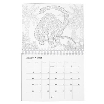 Dinosaurs Coloring Pages Calendar | Zazzle