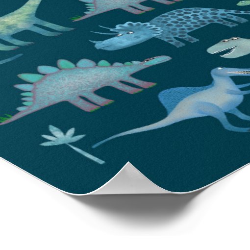 Dinosaurs Dark Green Poster | Zazzle