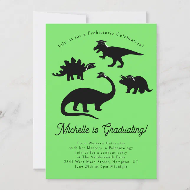 Dinosaurs Graduation Party Invitation | Zazzle