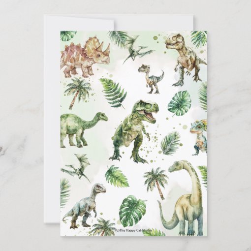 Dinosaurs Greenery Dino-mite Birthday Party Invitation | Zazzle