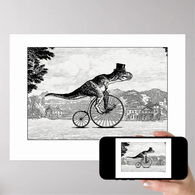 Dinosaurs on Bicycles - T-Rex Poster | Zazzle