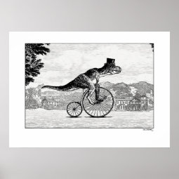 Dinosaurs on Bicycles - T-Rex Poster | Zazzle