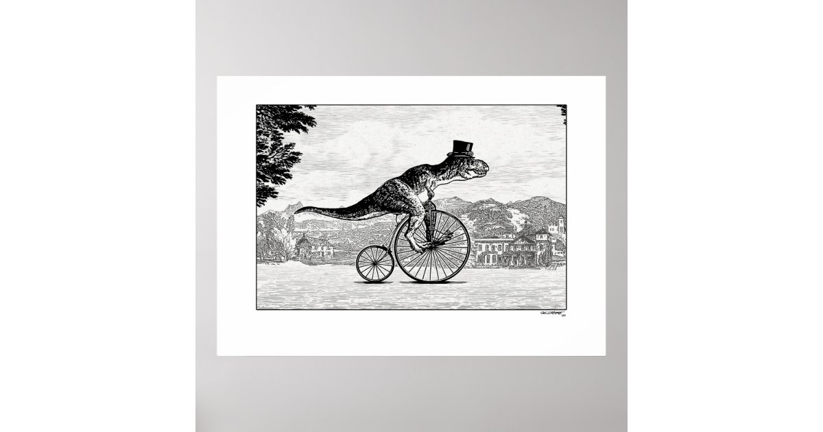 Dinosaurs on Bicycles - T-Rex Poster | Zazzle