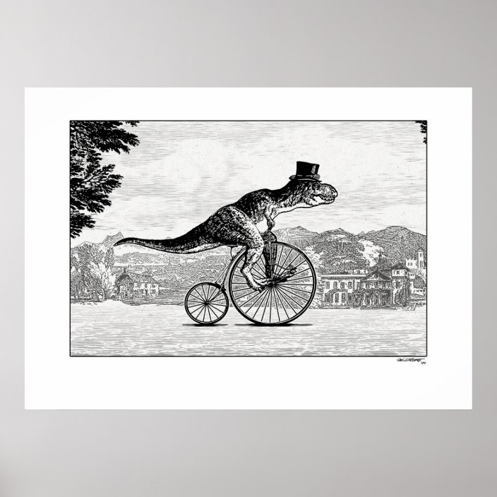 Dinosaurs on Bicycles - T-Rex Poster | Zazzle.com