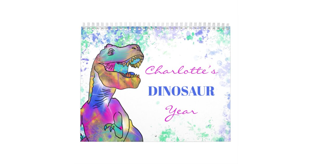 Dinosaurs personalized Colorful Calendar | Zazzle