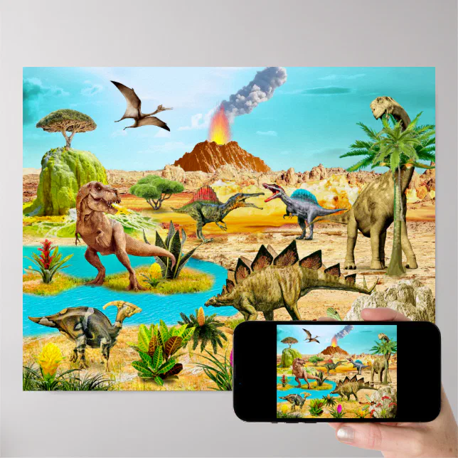 Dinosaurs poster dinosaur print T-rex | Zazzle