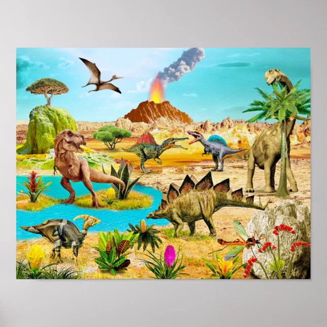 Dinosaurs poster dinosaur print T-rex | Zazzle