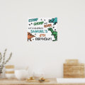Dinosaurs Stomp Chomp Roar Birthday Party, Any Age Poster | Zazzle