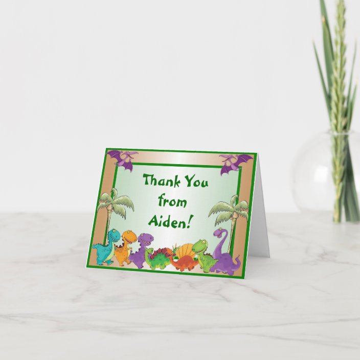 Dinosaurs Thank You Note Card | Zazzle.com