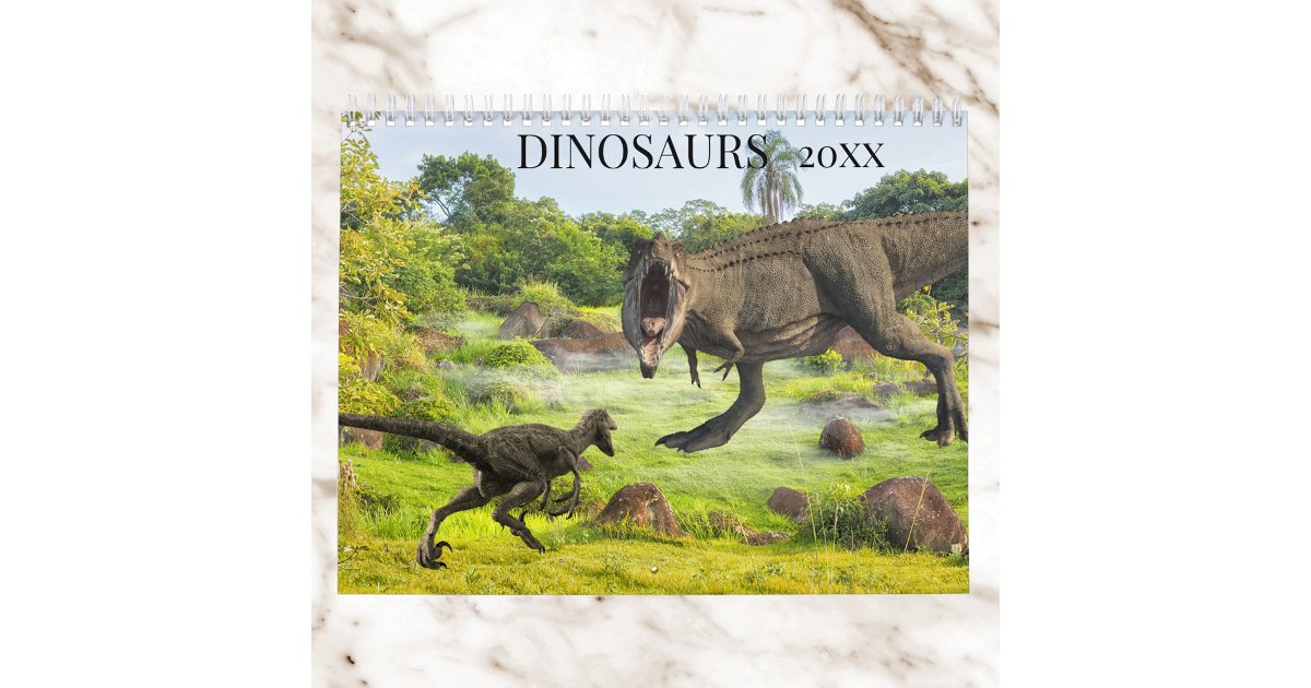 Dinosaurs Tyrannosaurus Raptor Jurassic Any Year Calendar | Zazzle