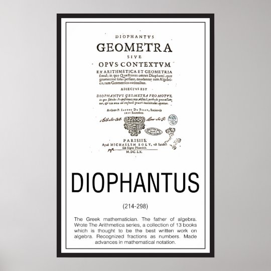 Diophantus Poster | Zazzle.com