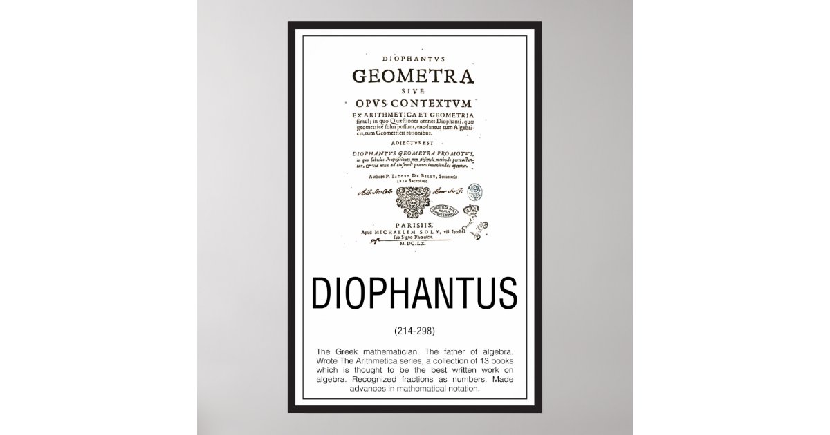 Diophantus Poster | Zazzle