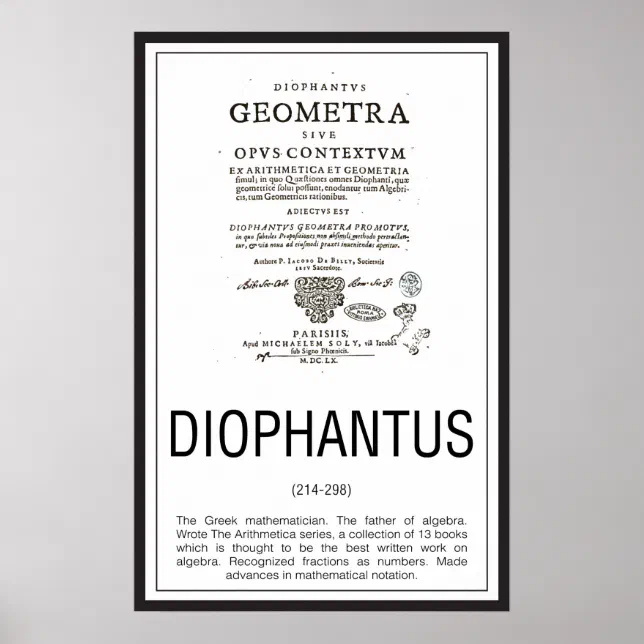 Diophantus Poster | Zazzle