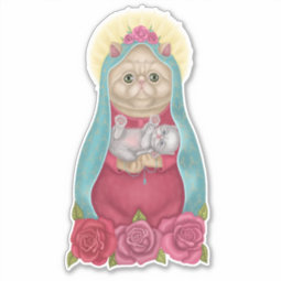 Dios Meow Sticker | Zazzle