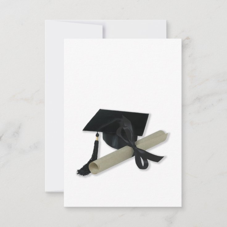 Diploma and Graduation Cap ( Mortar Board ) Announcement | Zazzle