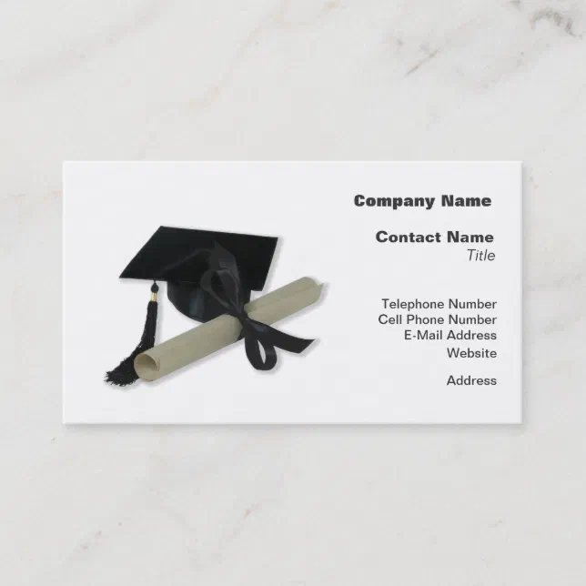 Diploma and Graduation Cap ( Mortar Board ) Calling Card | Zazzle
