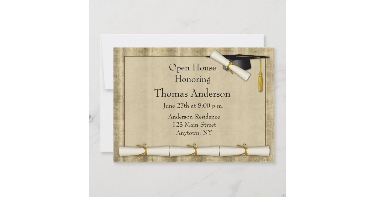 Diploma Border Graduation Invitation | Zazzle