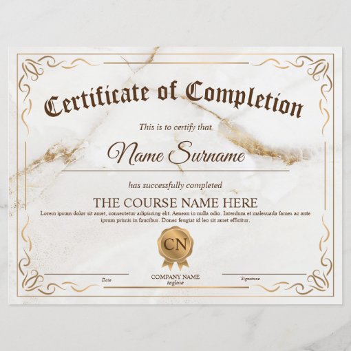 Diploma Certificate of Completion Award Course | Zazzle