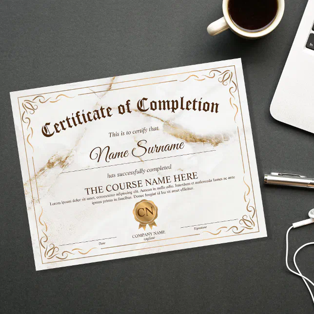 Diploma Certificate of Completion Award Course | Zazzle