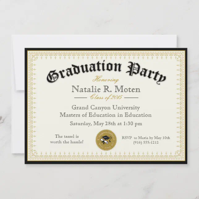 Diploma Graduation Party Invitation | Zazzle