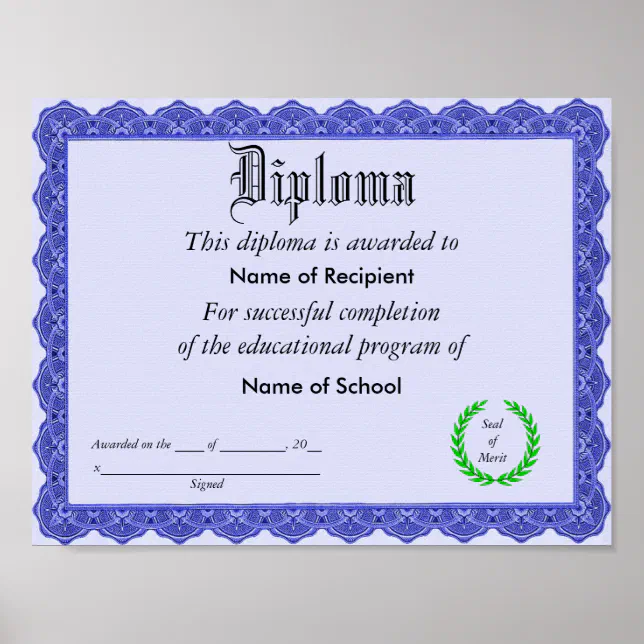 Diploma Poster | Zazzle