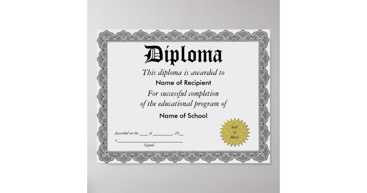 Diploma Poster | Zazzle