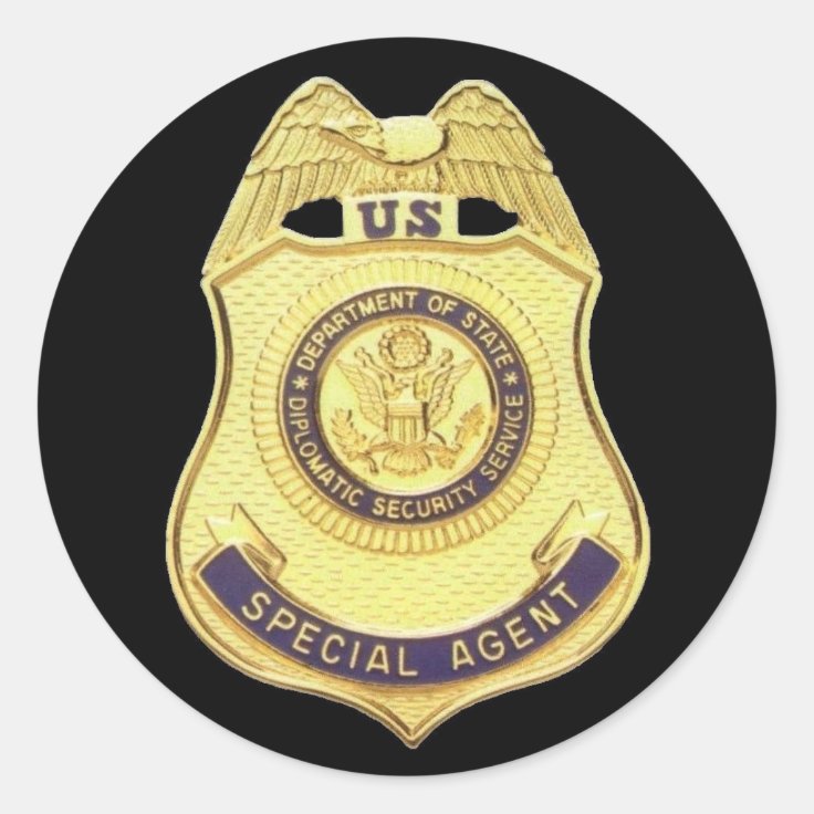 Diplomatic Security sticker (Black Background) | Zazzle