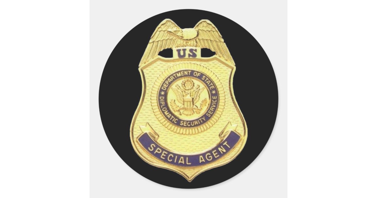 Diplomatic Security sticker (Black Background) | Zazzle