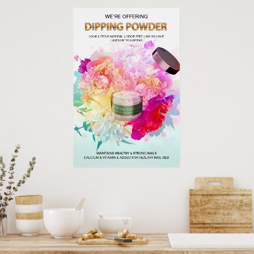 Dipping Powder Poster for Beauty salon | Zazzle