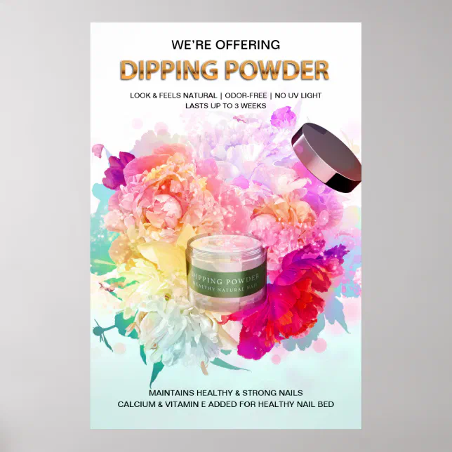 Dipping Powder Poster for Beauty salon | Zazzle