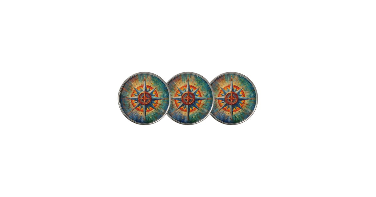 Direction in Chaos (Compass Rose) Golf Ball Marker | Zazzle