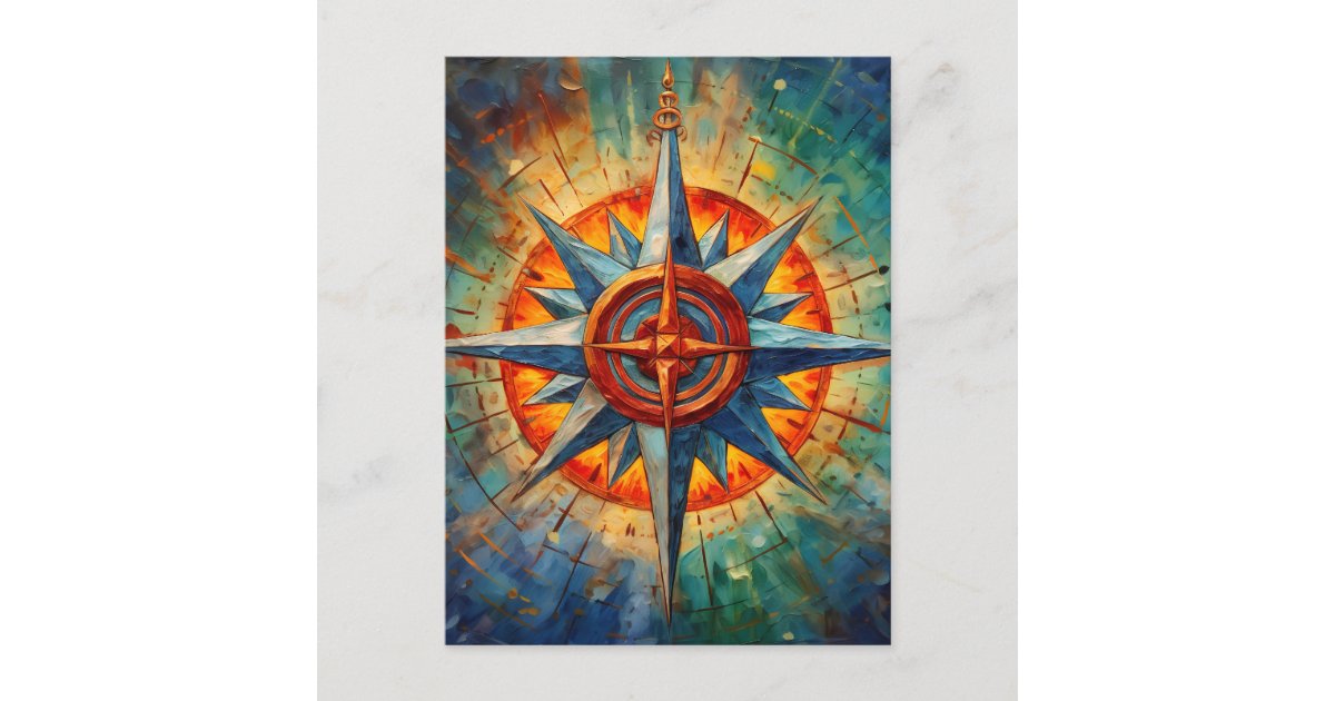 Direction in Chaos (Compass Rose) Postcard | Zazzle