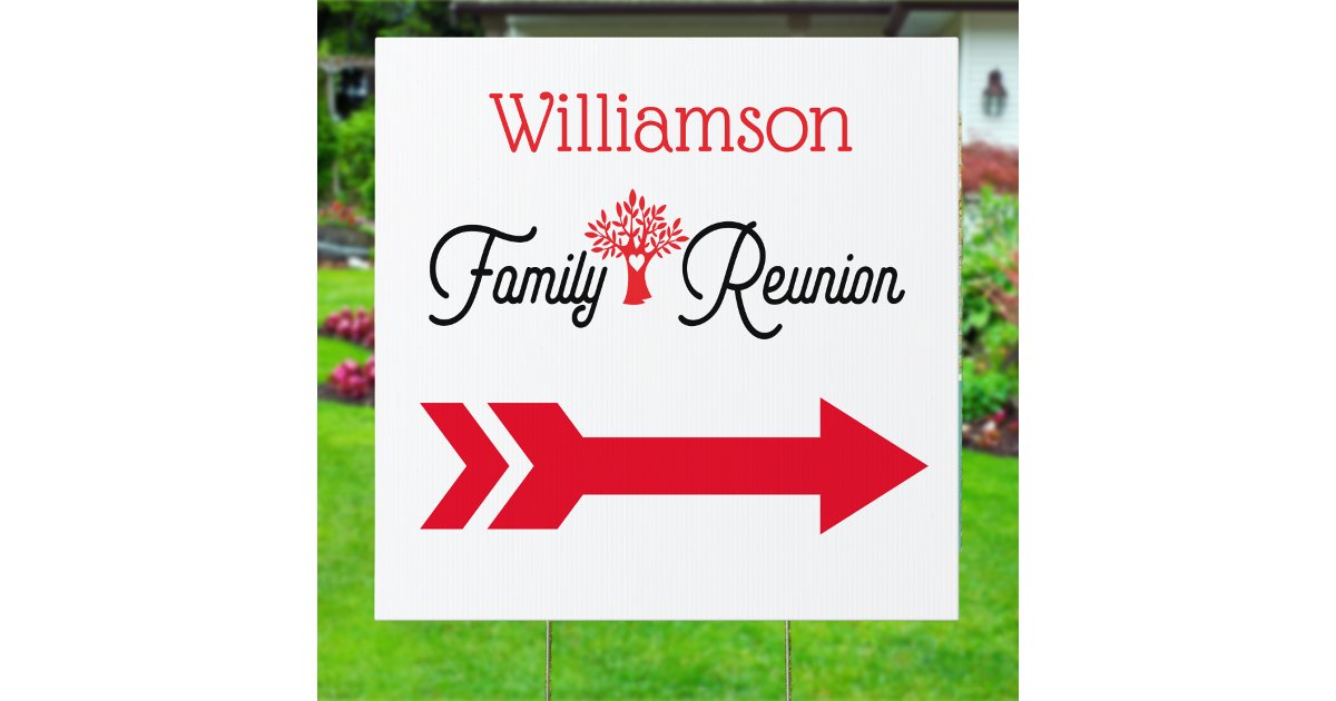 Direction Right Arrow Family Reunion Sign | Zazzle