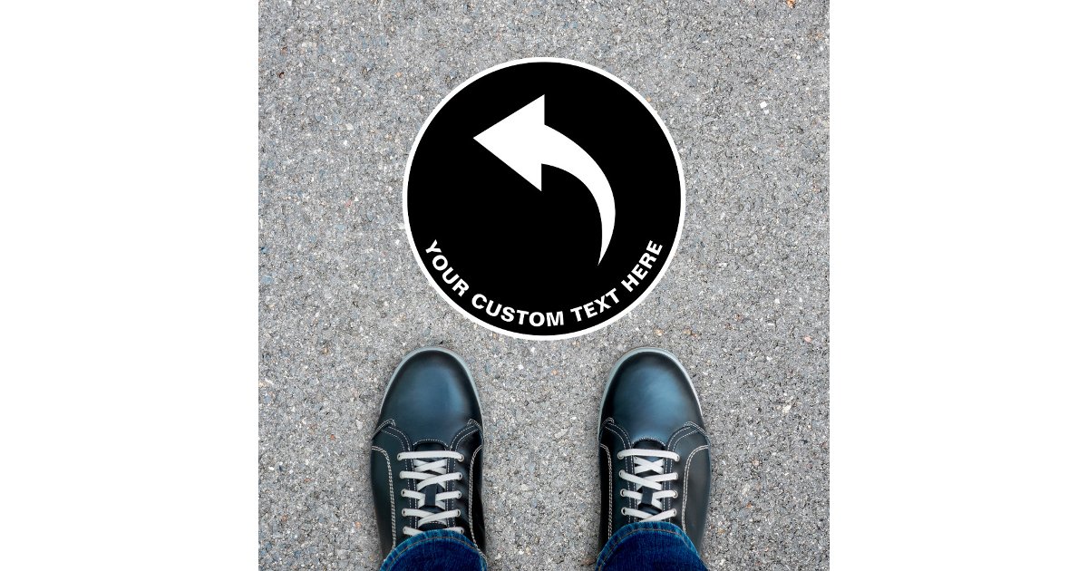 Directional Left Turn Arrow Black Floor Decals | Zazzle