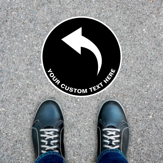 Directional Left Turn Arrow Black Floor Decals | Zazzle