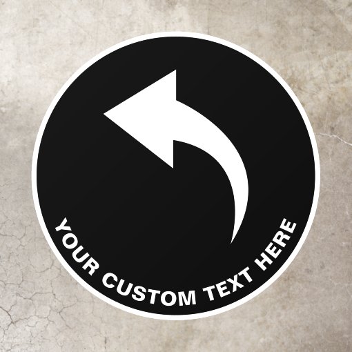 Directional Left Turn Arrow Black Floor Decals | Zazzle