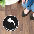 Directional Left Turn Arrow Black Floor Decals | Zazzle