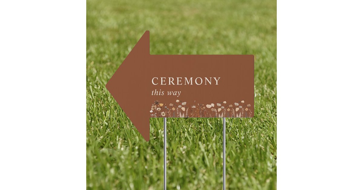 Directional Sign for Wedding Ceremony | Zazzle