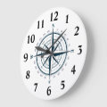 Directional Star Compass with Degrees Large Clock | Zazzle
