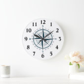 Directional Star Compass with Degrees Large Clock | Zazzle