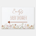Directional Wildflower Baby Shower In Bloom Yard Sign | Zazzle