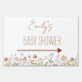 Directional Wildflower Baby Shower In Bloom Yard Sign | Zazzle
