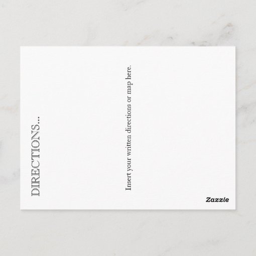 Directions and Details Insert Card | Zazzle