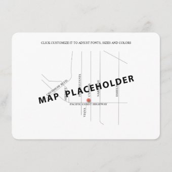 Directions Card with Map in Black & White | Zazzle