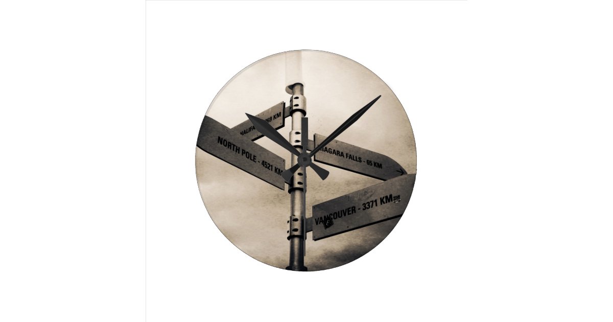 Directions Round Clock Zazzle Directions Round Clock Zazzle